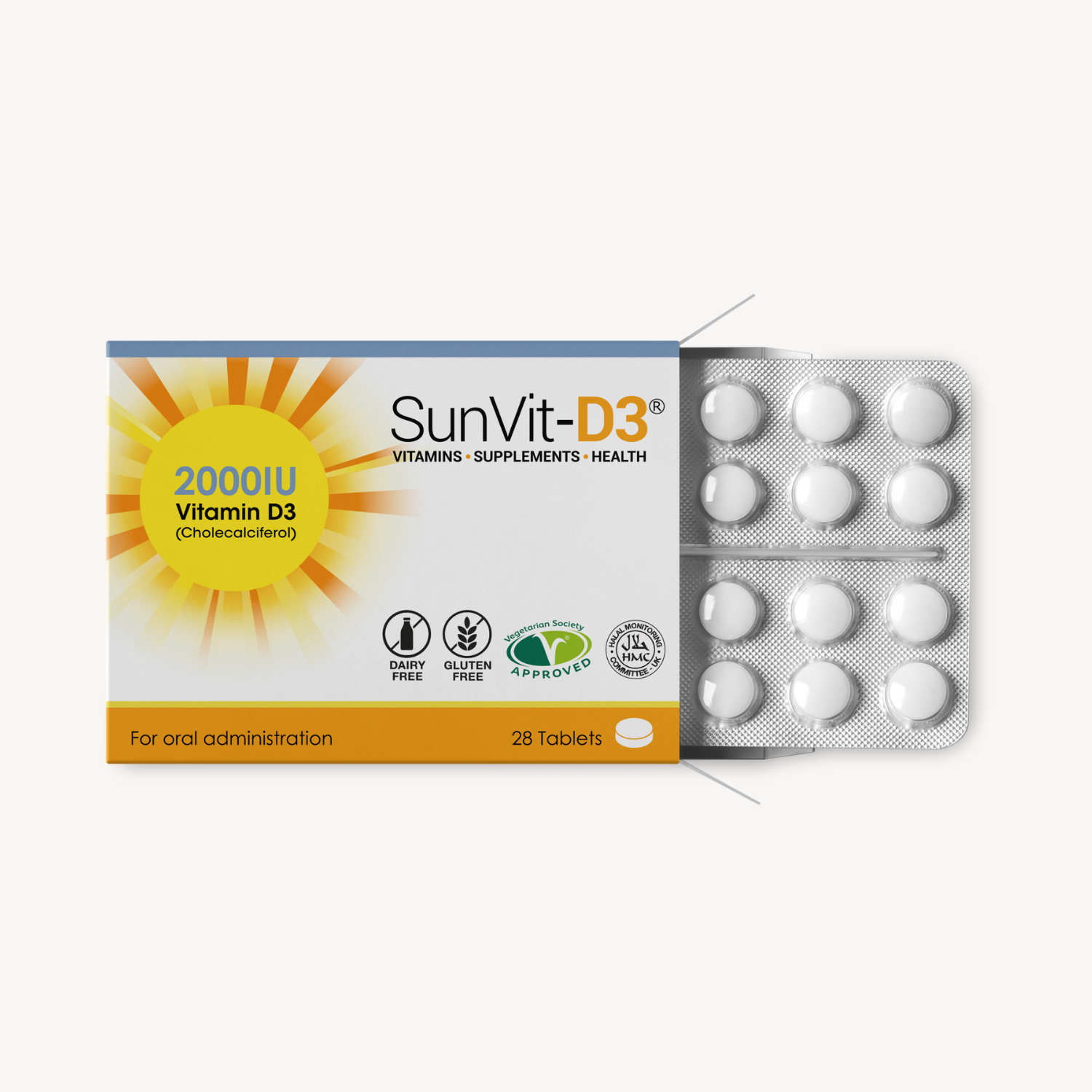 Buy Vitamin D3 2000 IU Tablets Online | SunVit-D3