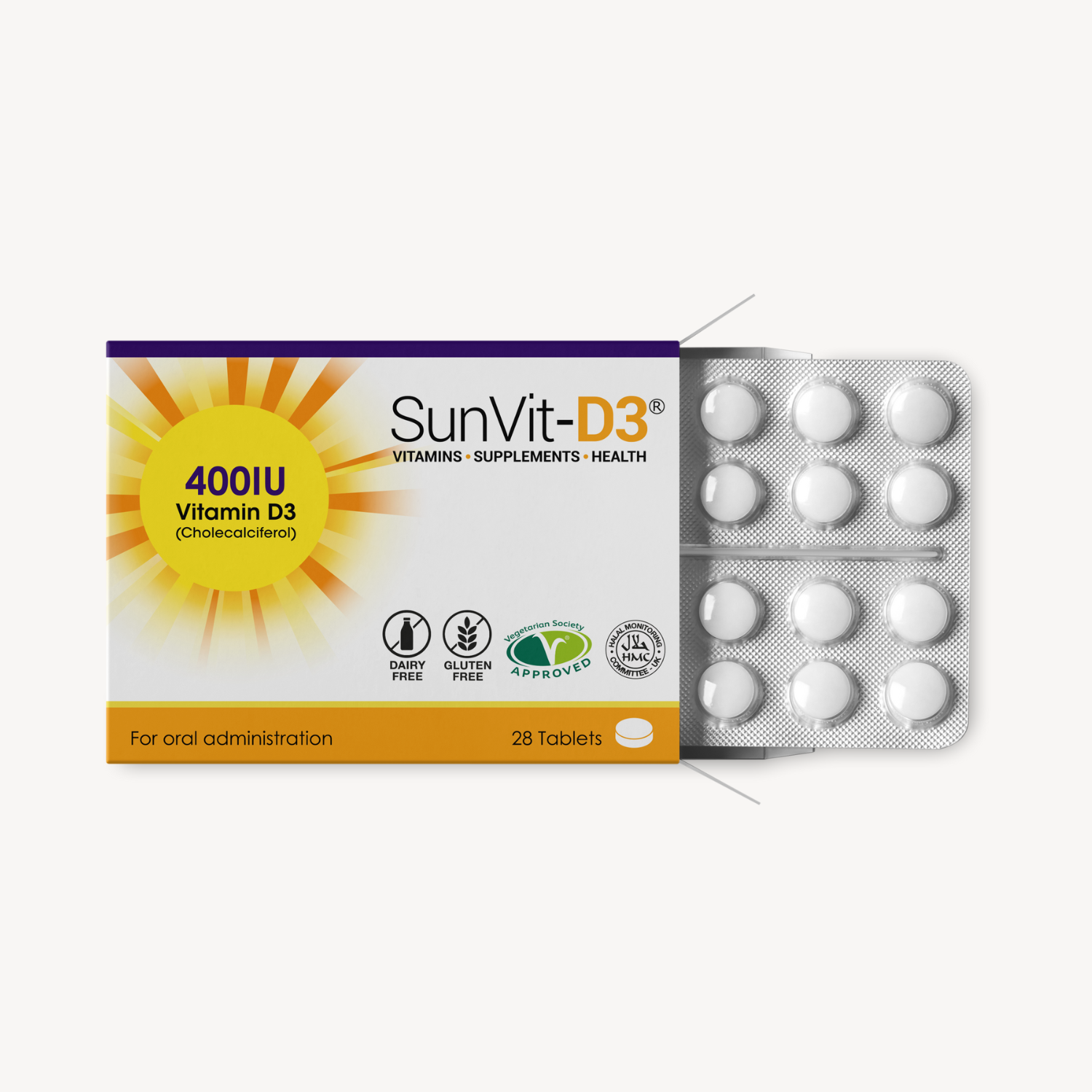 Recommended Daily Vitamin D3 400iu Tablets | SunVit-D3