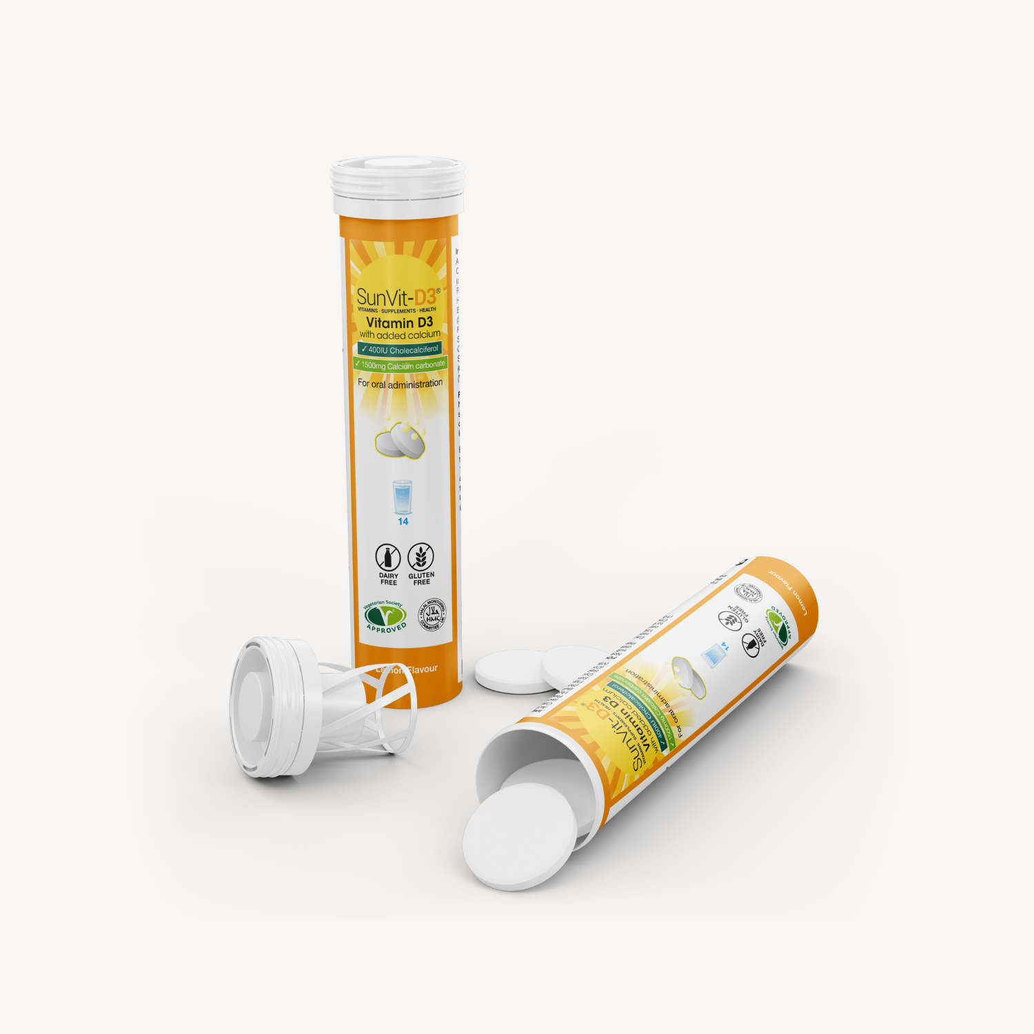 Lemon Flavoured Dissolvable Calcium and Vitamin D Tablets | SunVit-D3